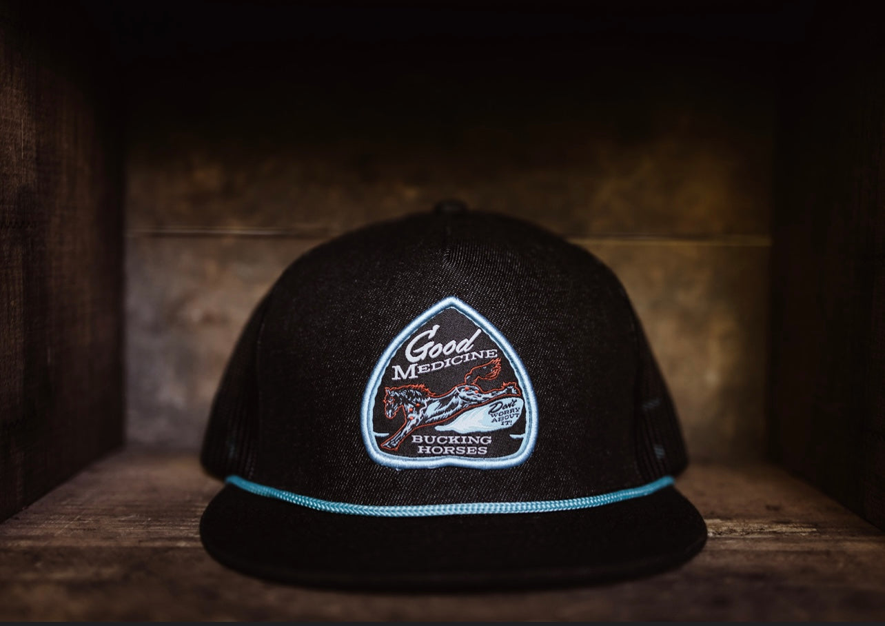 Good Medicine Bucking Horses Black Arrowhead SnapBack – Dougie Hall